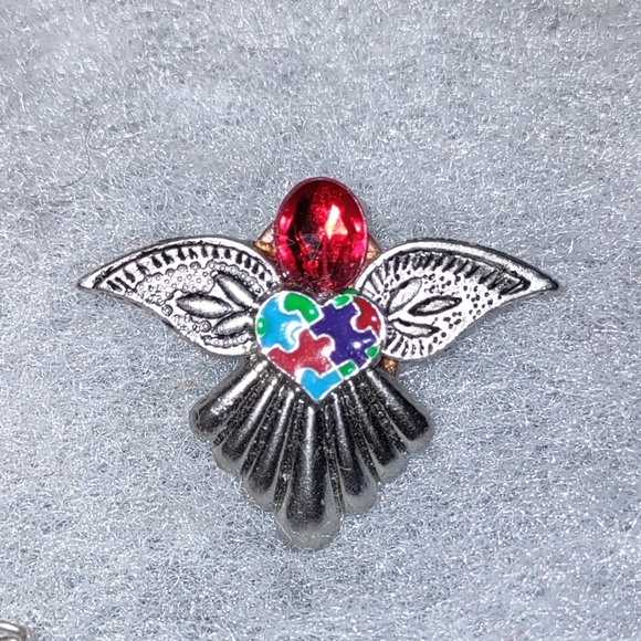 Hand Crafted | Jewelry | Mini Autism Puzzle Angel Pin | Poshmark